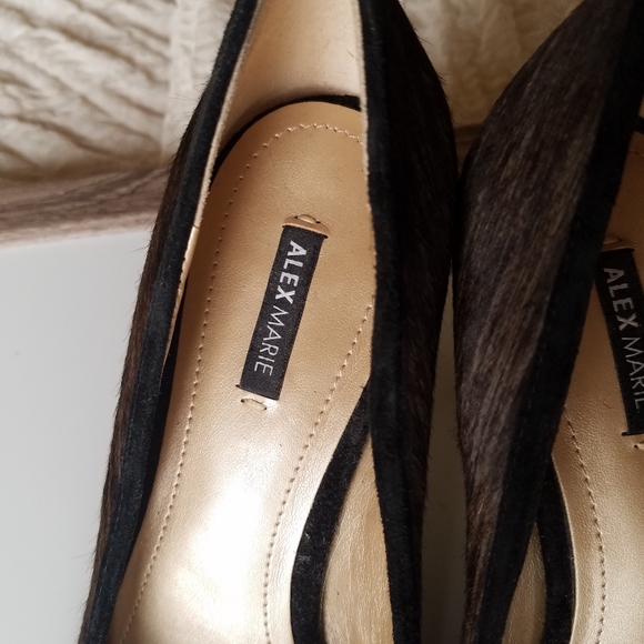 Alex Marie | Shoes | Alex Marie Brown Faux Fur Hair 325 Heels | Poshmark